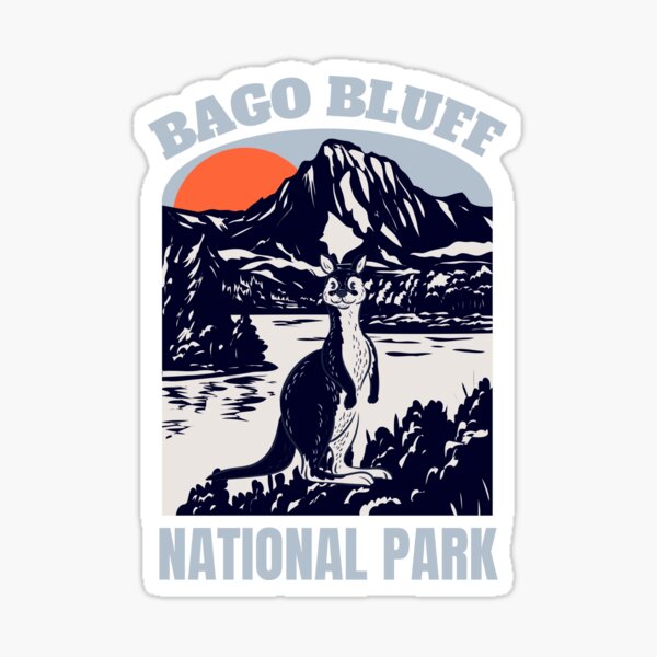 "Bago Bluff National Park" Sticker for Sale by retrotravelart | Redbubble