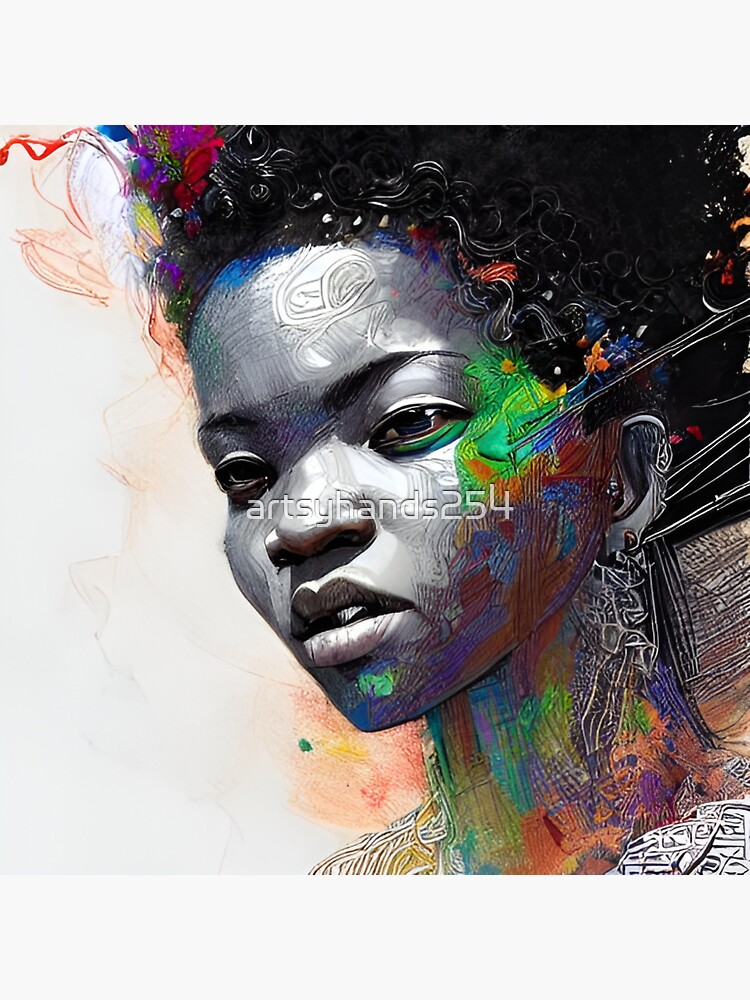 "Asali Beautiful African Woman Multicolor" Sticker for Sale by ...