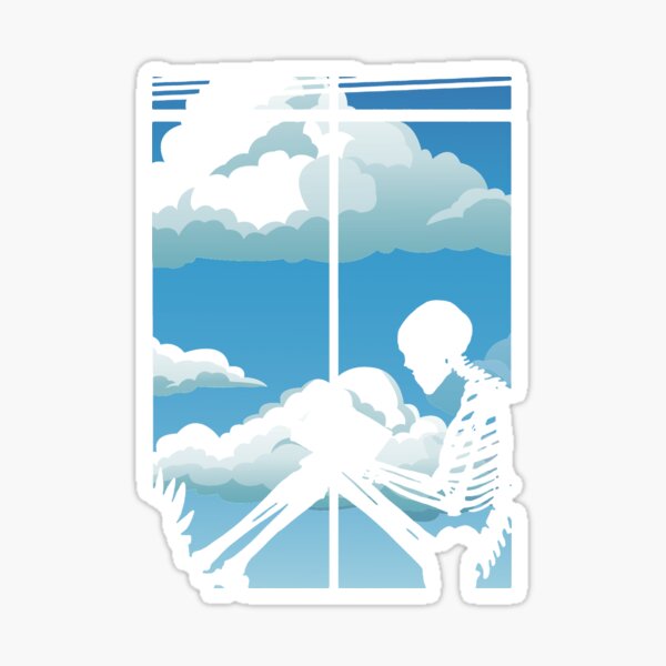 "Skeleton reading a book" Sticker for Sale by Goodthings99 | Redbubble