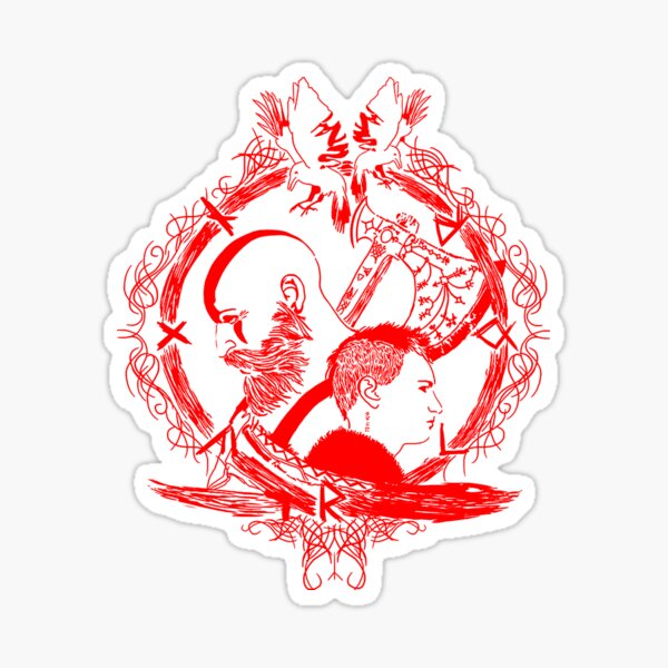 "god of war" Sticker for Sale by Grav-Design | Redbubble