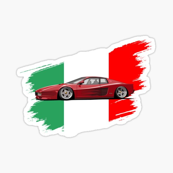 "Classic Italy Flag Italia Motorsport Testarossa Car" Sticker for Sale ...