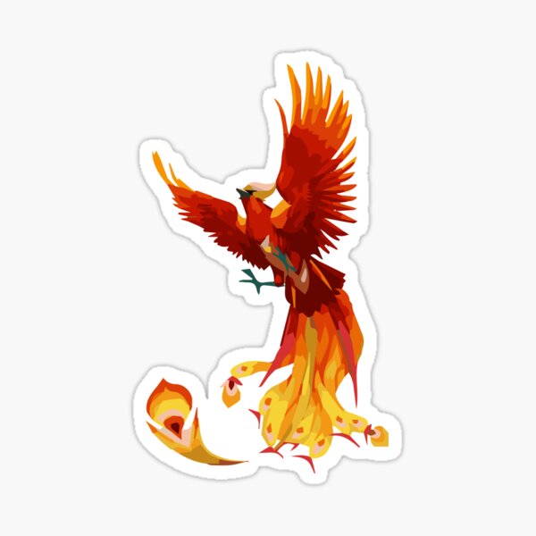 "Fire Phoenix" Sticker for Sale by RIXXI HEY CO. | Redbubble