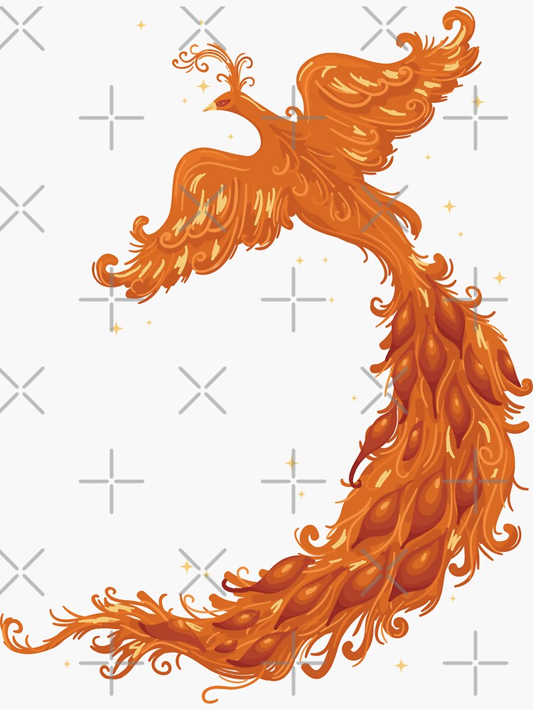 "Fire phoenix" Sticker for Sale by Rixxi | Redbubble
