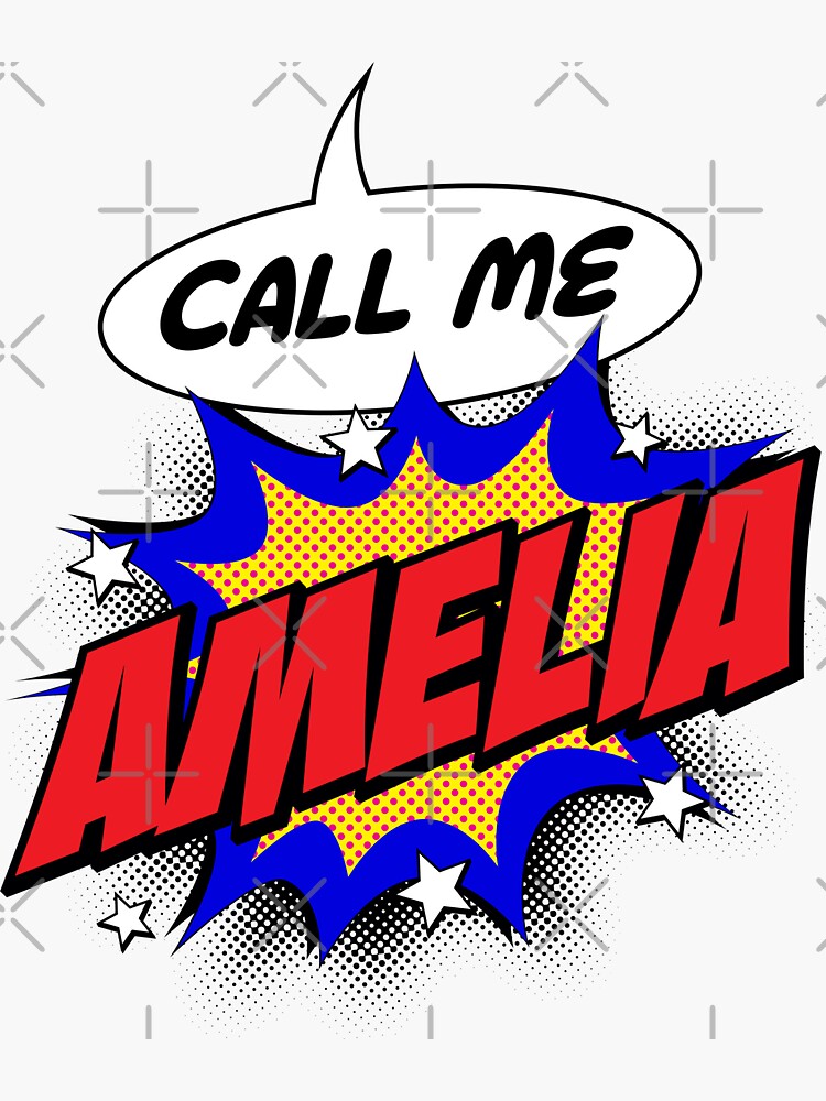 "Personalised Call Me Amelia Pop Art Comic Design" Sticker for Sale by ...