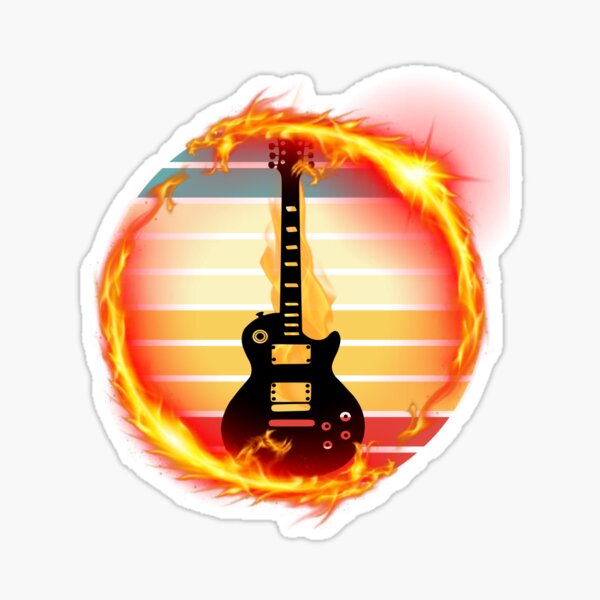 "guitar rock music for guitarists retro" Sticker for Sale by SwifTech ...
