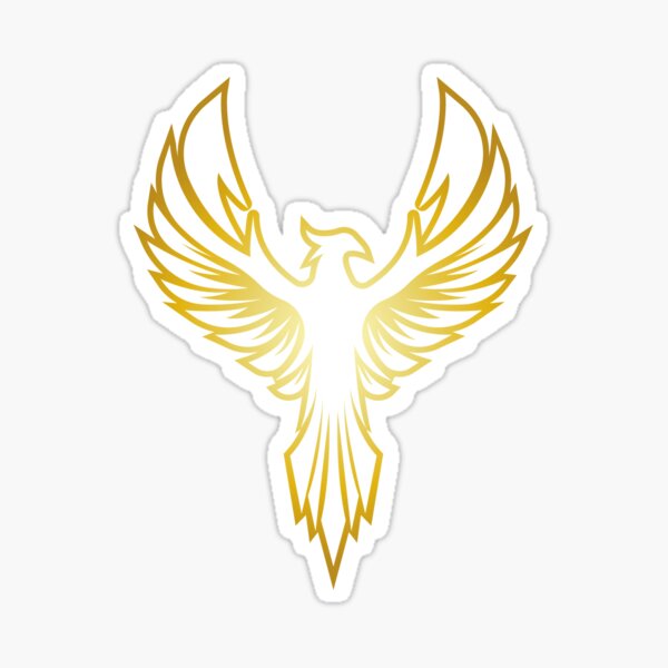"Golden Phoenix logo" Sticker for Sale by RIXXI HEY CO. | Redbubble