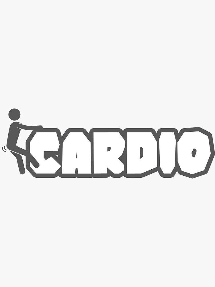 "Cardio Man Woman Funny Fitness Workout Exercise Graphic Design ...