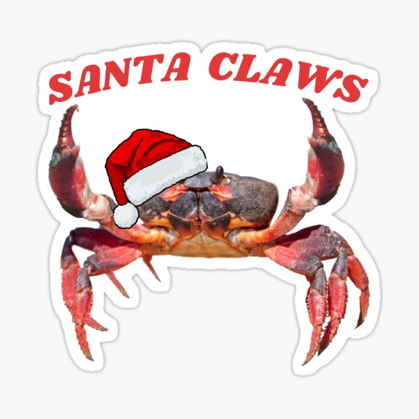 "Santa Claws Crab" Sticker for Sale by Swobodzio | Redbubble