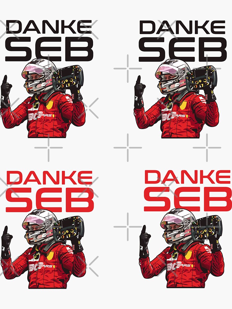 "Danke Seb Sebastian Vettel 5" Sticker for Sale by Redexon | Redbubble