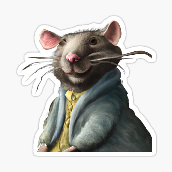 Pegatina «Señor rata, rata elegante y elegante, rata gorda divertida ...