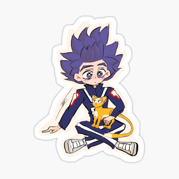 "Chibi Shinso with cat" Sticker for Sale by HollyHock-Art | Redbubble