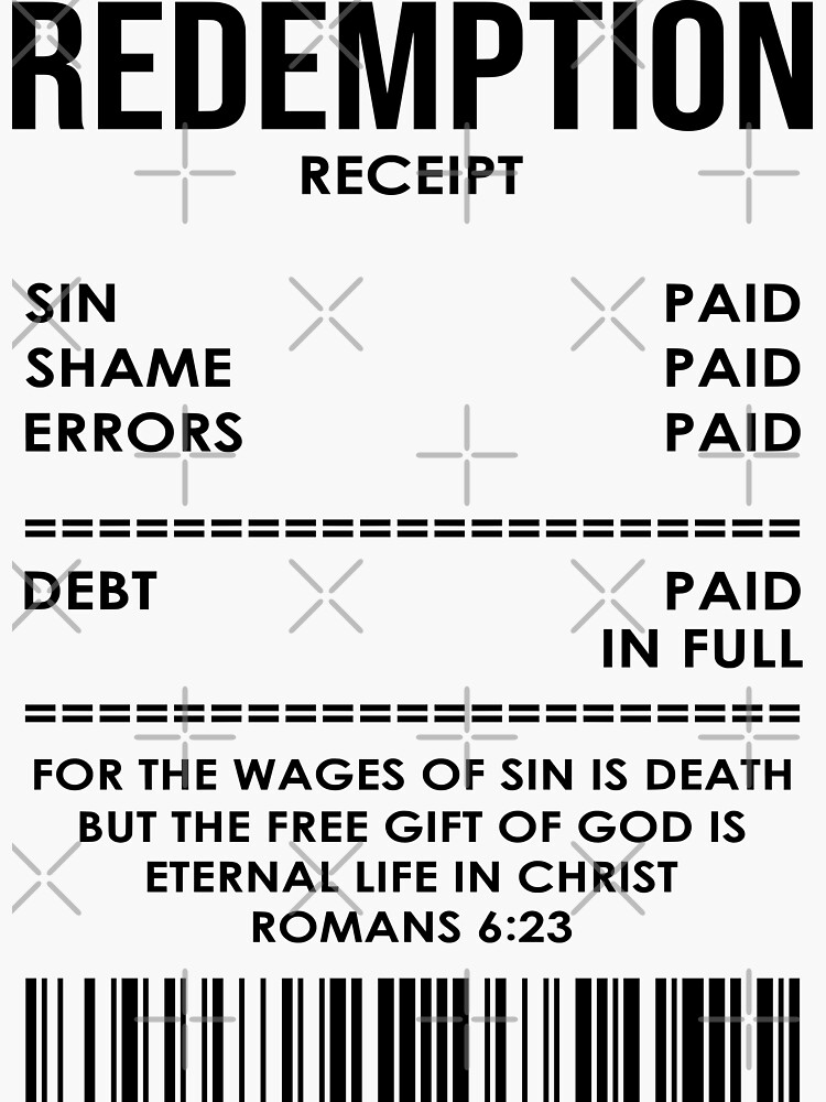 "Redemption Receipt - Romans 6:23, Christian Life, Inspirational ...