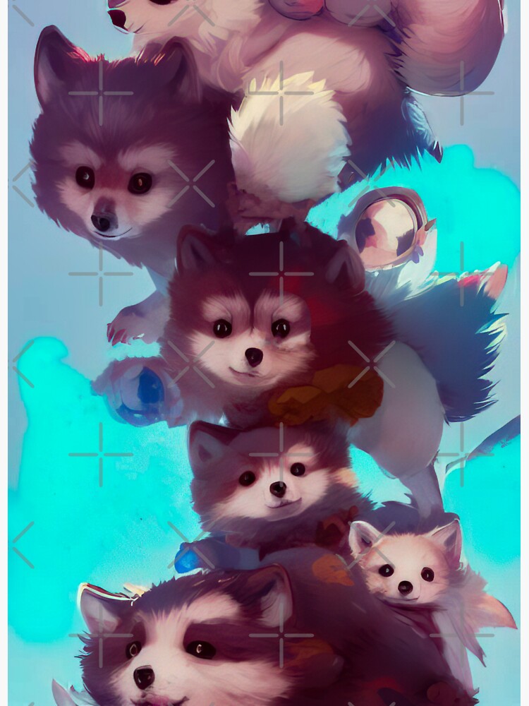 "Pack of wolf cubs" Sticker for Sale by MagicalPegasus | Redbubble