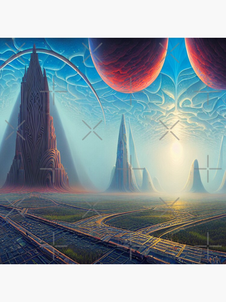 "outer space,vanishing point,super highway,celestial scenery" Sticker ...