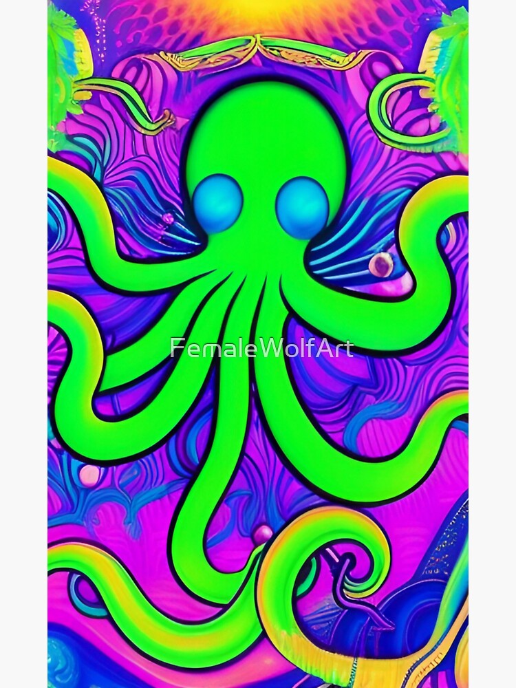 "Rainbow picture of an octopus" Sticker for Sale by FemaleWolfArt ...
