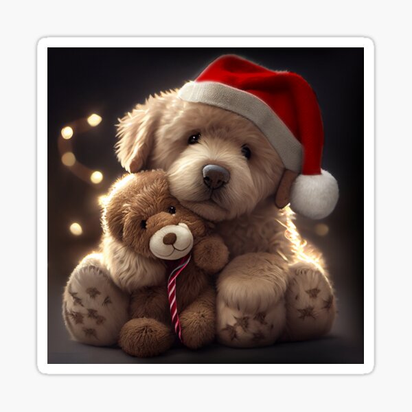 "Puppy and teddy bear " Sticker for Sale by Kaasi | Redbubble