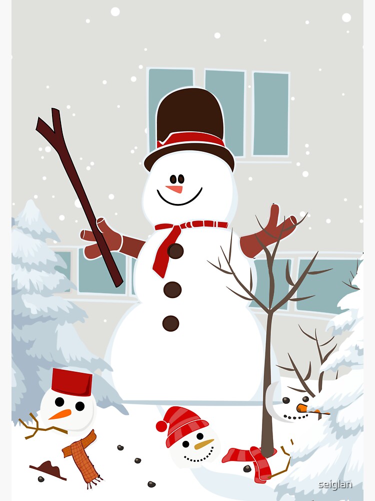 "Snowman Snow Killer Funny Christmas Card" Sticker for Sale by seiglan ...