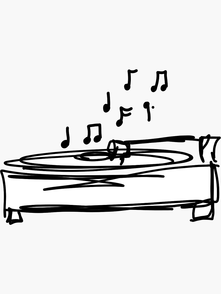 "Doodle of a record player" Sticker for Sale by Lizbeth630 | Redbubble