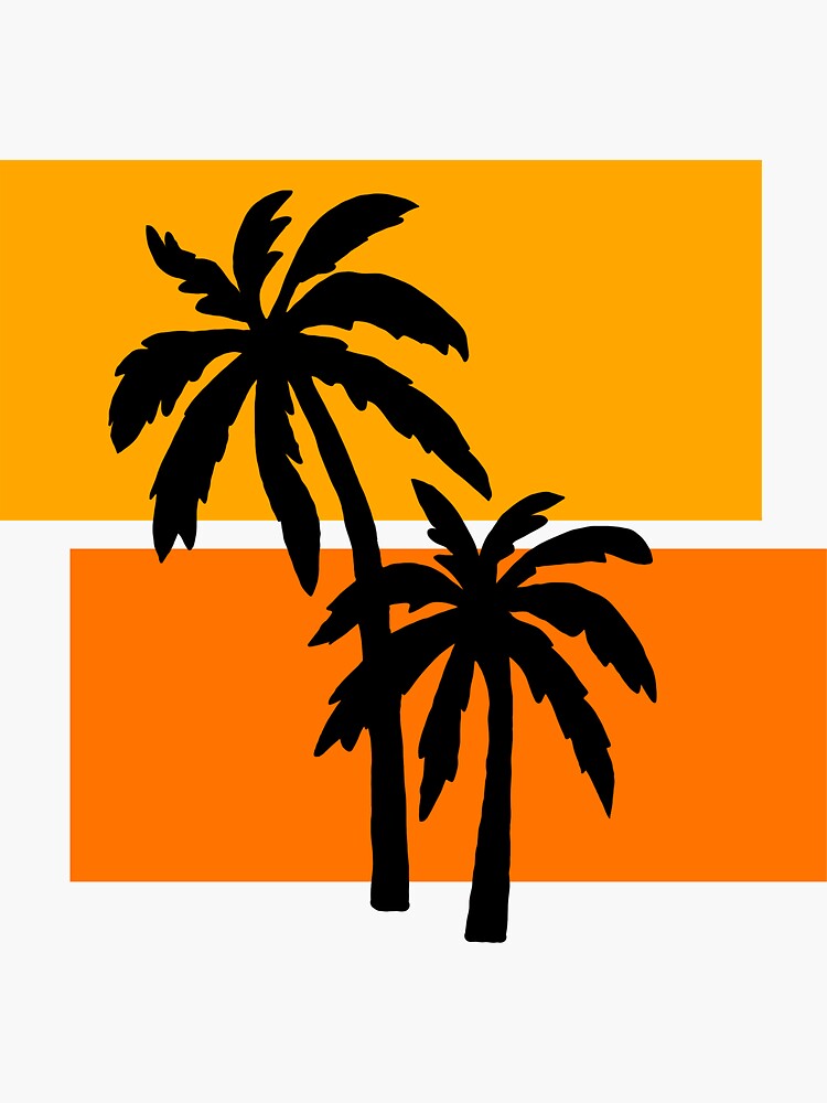 "Palm tree blocks" Sticker for Sale by kyndalfire | Redbubble