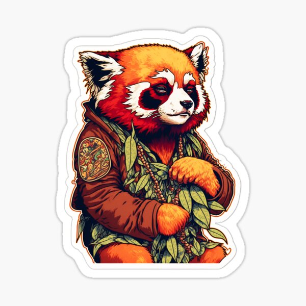 "Red Panda / Monk" Sticker for Sale by Techopath | Redbubble