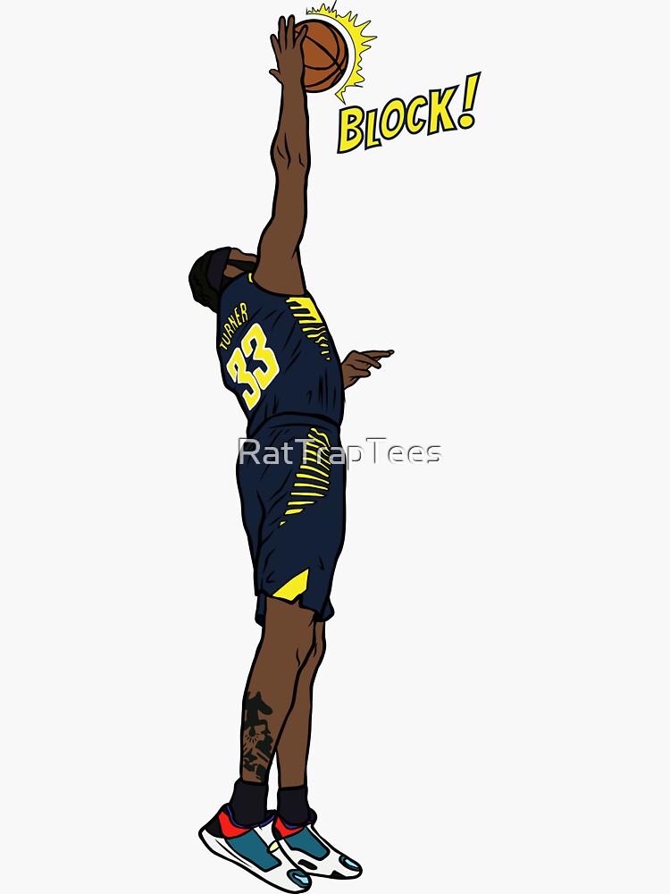 "Myles Turner Block" Sticker for Sale by RatTrapTees | Redbubble
