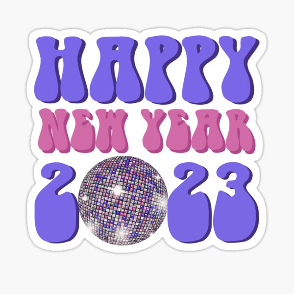 "Happy New Year 2023" Sticker for Sale by BlackCatArtBB | Redbubble