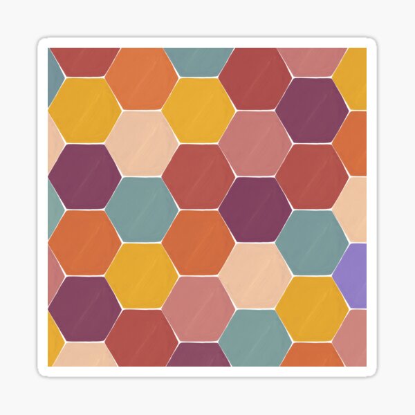 "Bright and Colourful Hex Tile Pattern" Sticker for Sale by speckled ...