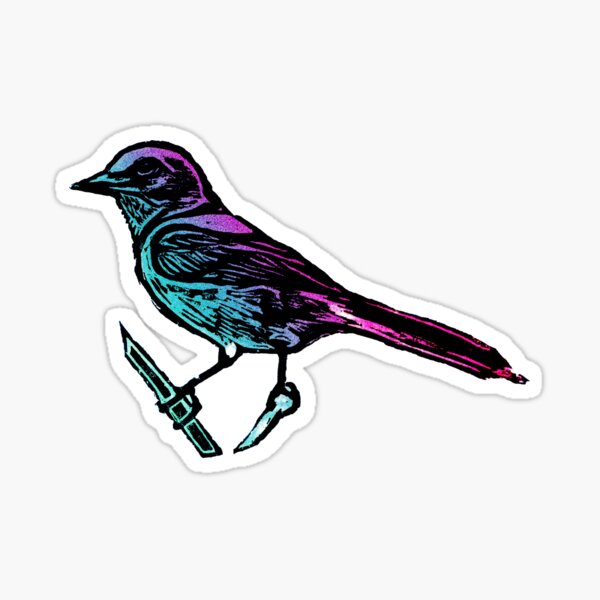 "Florida scrub jay linocut print" Sticker for Sale by thehowlingdingo ...