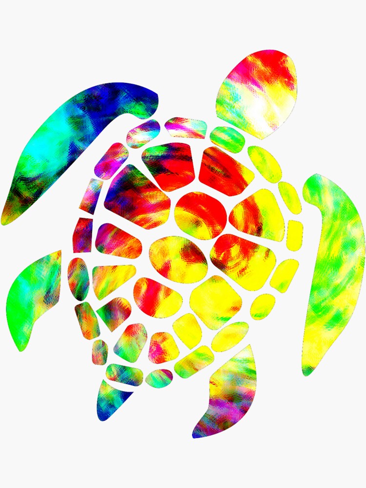"Tie Dye Turtle Sea Trippy " Sticker for Sale by tiedye4life | Redbubble