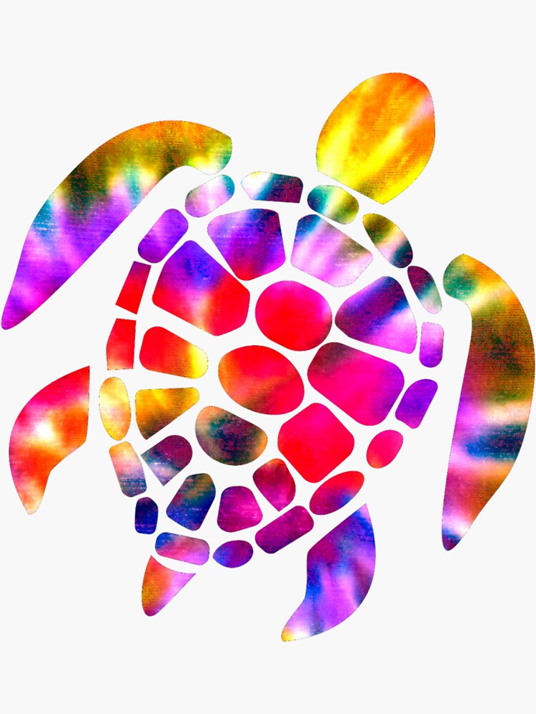 " Tie Dye Turtle Sea Trippy " Sticker for Sale by tiedye4life | Redbubble