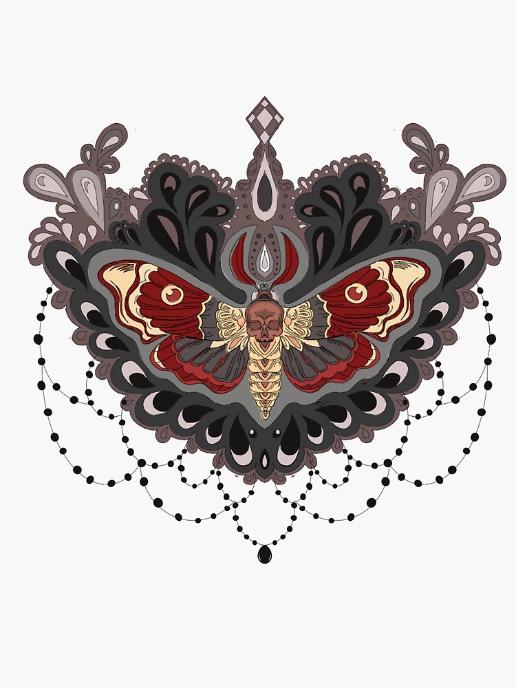 "Death moth " Sticker for Sale by graysArtco | Redbubble