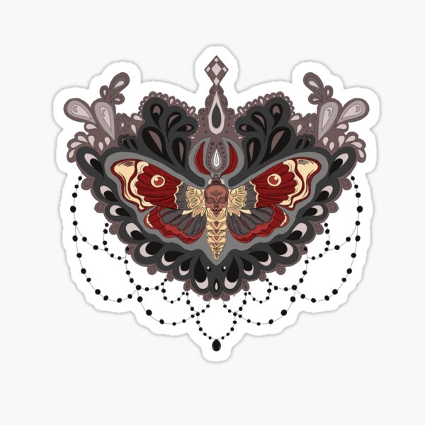 "Death moth " Sticker for Sale by graysArtco | Redbubble