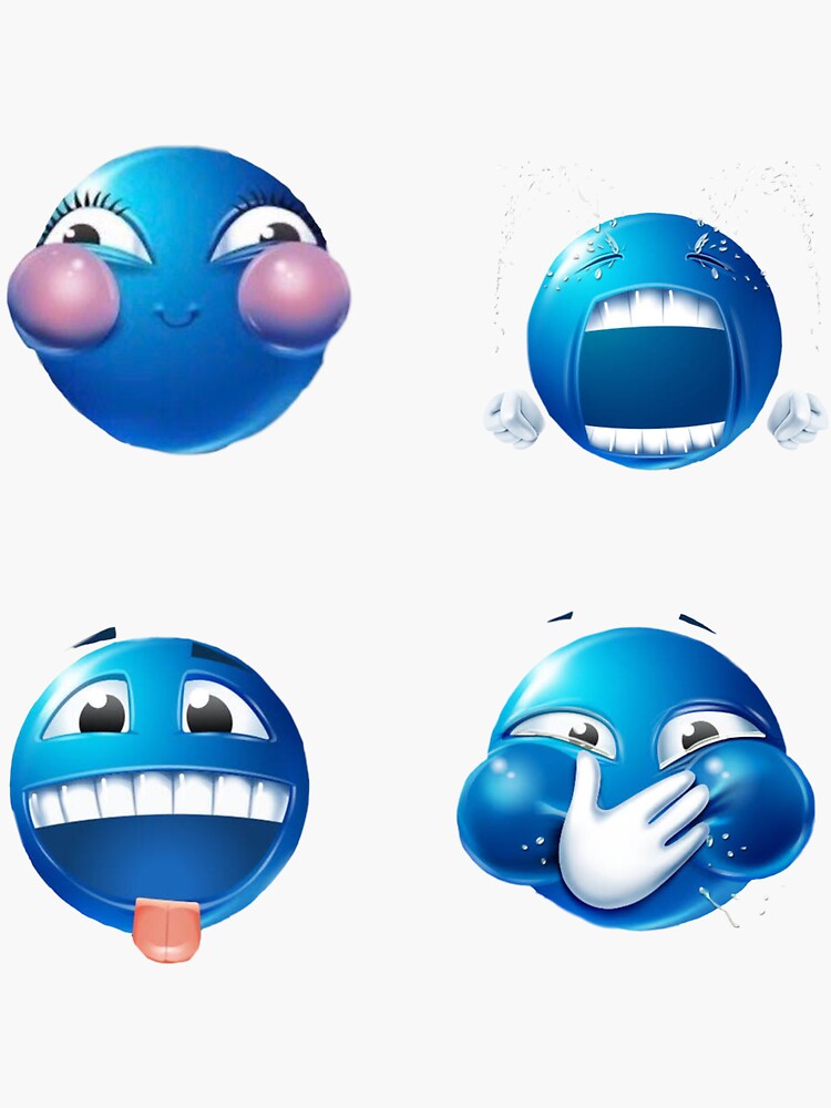 "blue emoticon pack" Sticker for Sale by alexcrewe | Redbubble