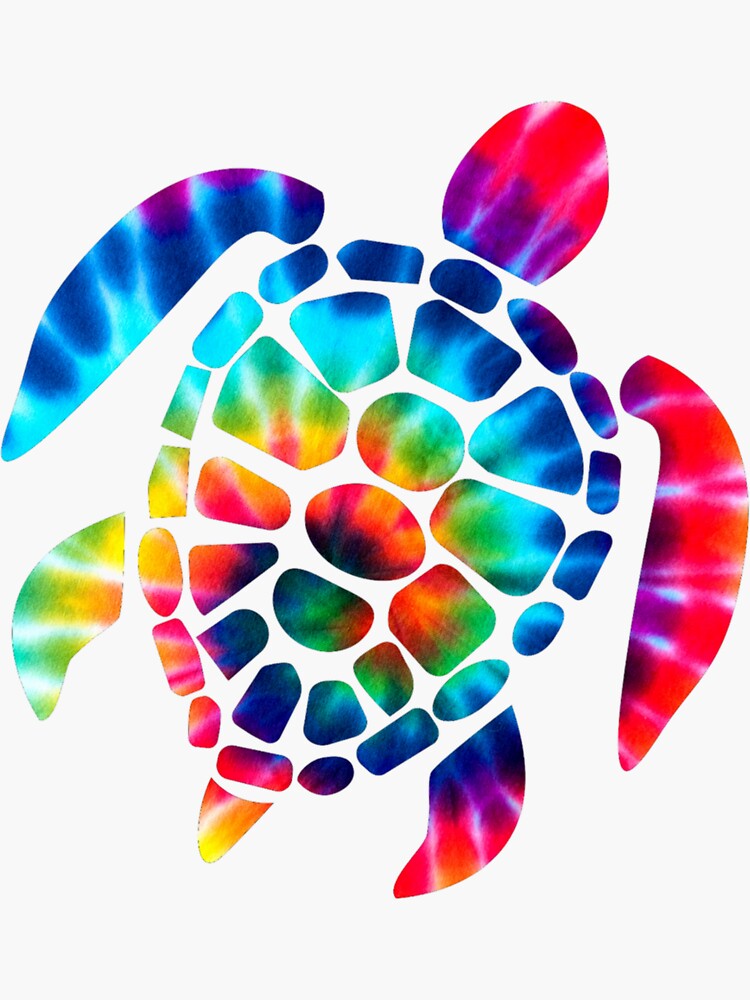 " Tie Dye Turtle Sea Trippy " Sticker for Sale by tiedye4life | Redbubble