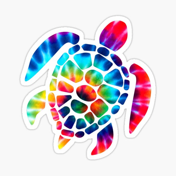 " Tie Dye Turtle Sea Trippy " Sticker for Sale by tiedye4life | Redbubble