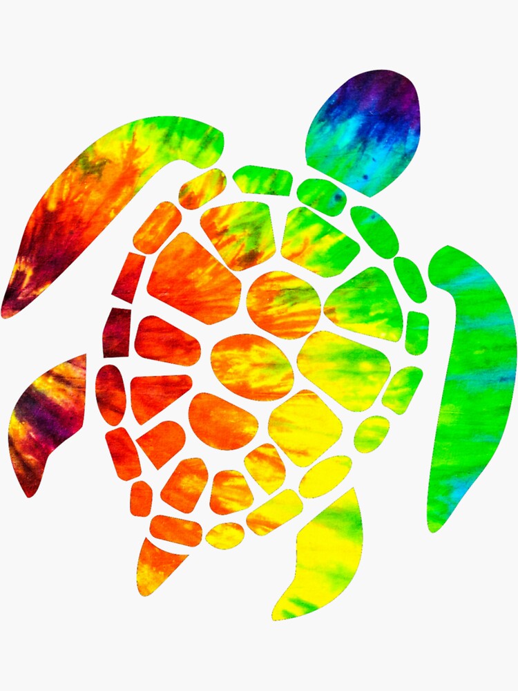 " Tie Dye Turtle Sea Trippy " Sticker for Sale by tiedye4life | Redbubble