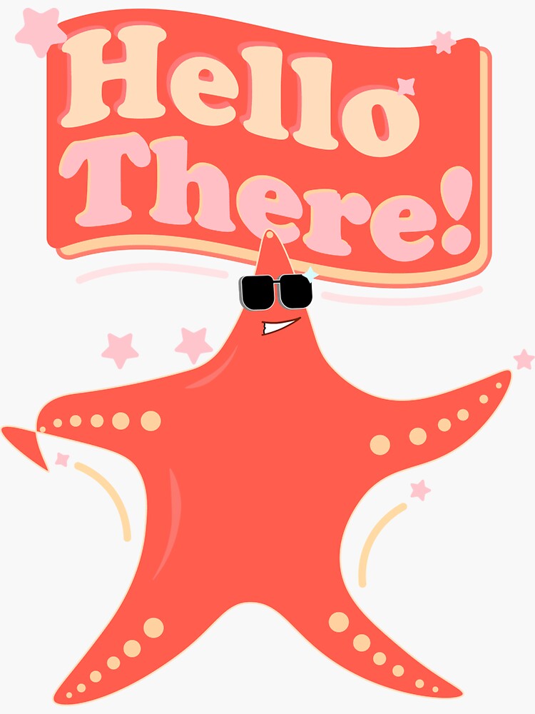 "Starfish says hello!" Sticker for Sale by deckofdesigns | Redbubble