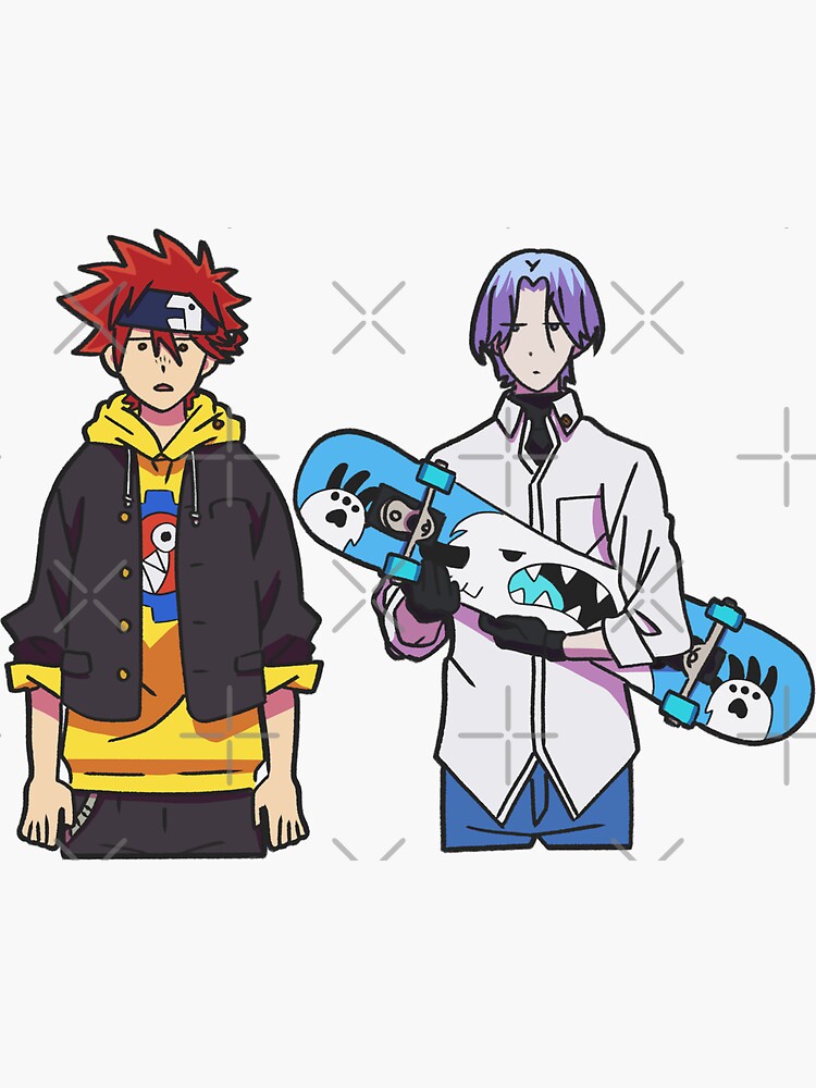 "Reki & Langa - Sk8 The Infinity" Sticker for Sale by littlegingrshop ...