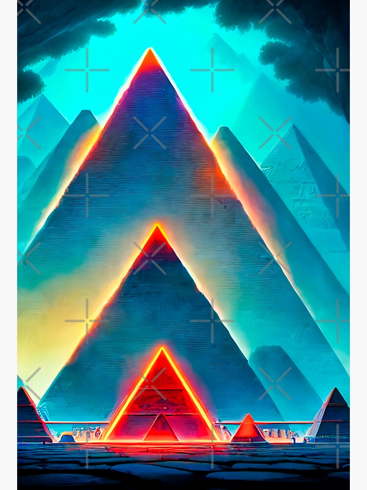 "Pyramid Neon 02" Sticker for Sale by 7infernus | Redbubble