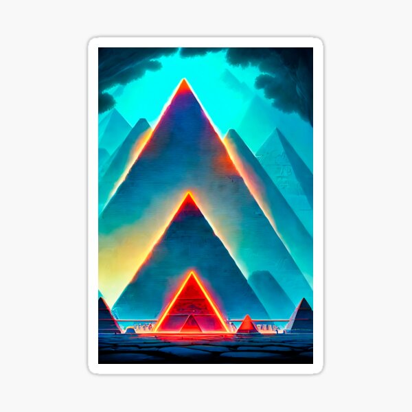 "Pyramid Neon 02" Sticker for Sale by 7infernus | Redbubble