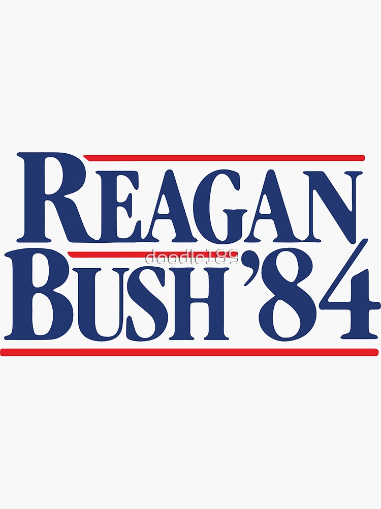 "Vintage eighties - Reagan Bush '84" Sticker for Sale by doodle189 ...