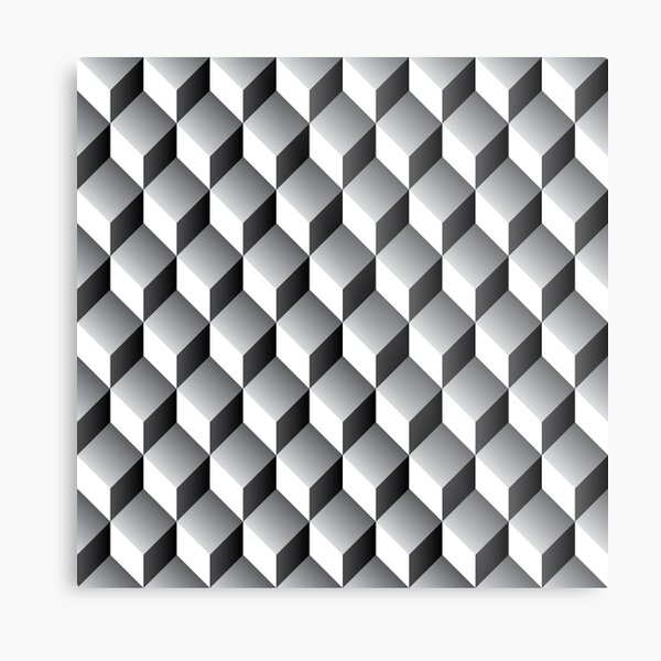 "geometric 3d cube pattern - grey" Metal Print for Sale by ohaniki ...