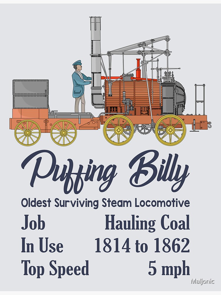 "Puffing Billy Oldest Surviving Steam Locomotive Train Diagram Gift ...