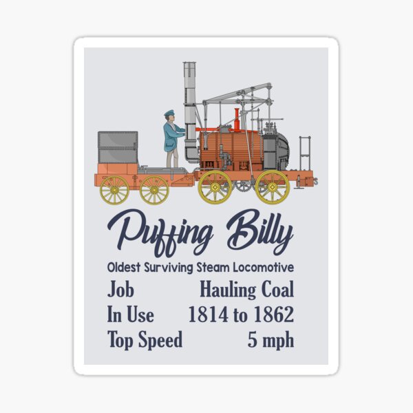 "Puffing Billy Oldest Surviving Steam Locomotive Train Diagram Gift ...