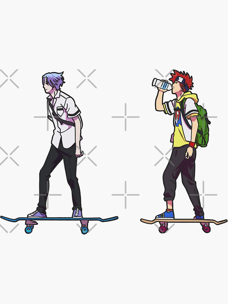 "Skating Reki & Langa - Sk8 The Infinity" Sticker for Sale by ...