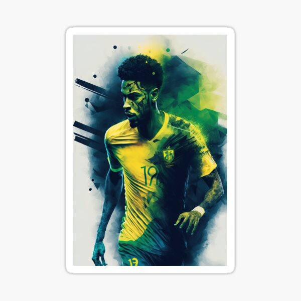 "Brazilian Football Player with Jersey Flag Color " Sticker for Sale by ...