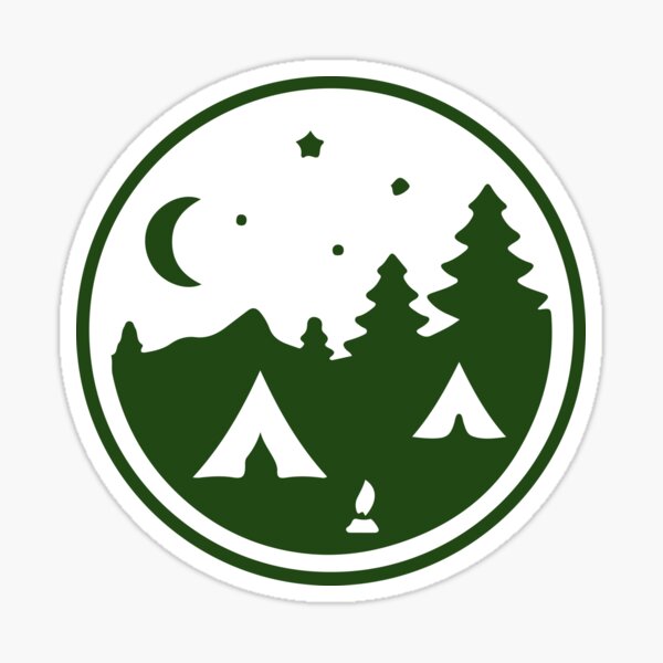 "Camping Logo" Sticker for Sale by l-redfern | Redbubble