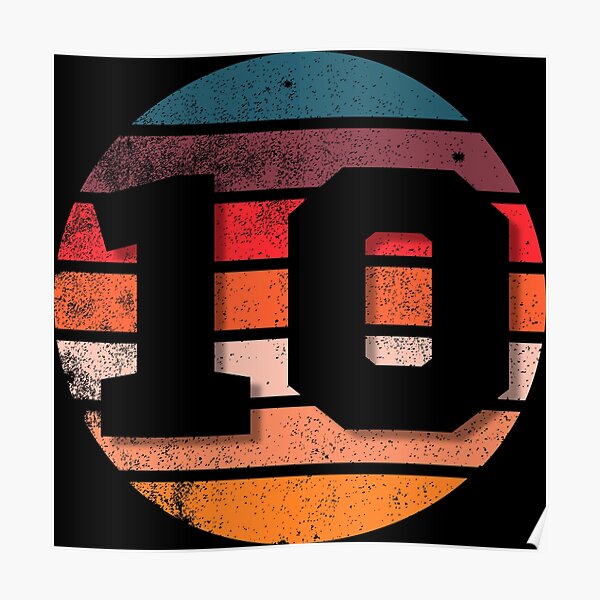 "10 Number Vintage Retro Sunset Ten Years Old Boy Girl Birthday Squad ...