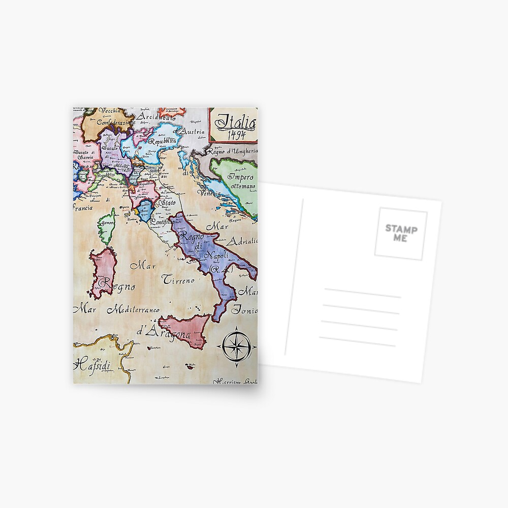 "Map of Italy 1494; Italian Renaissance; Italian States" Poster for ...
