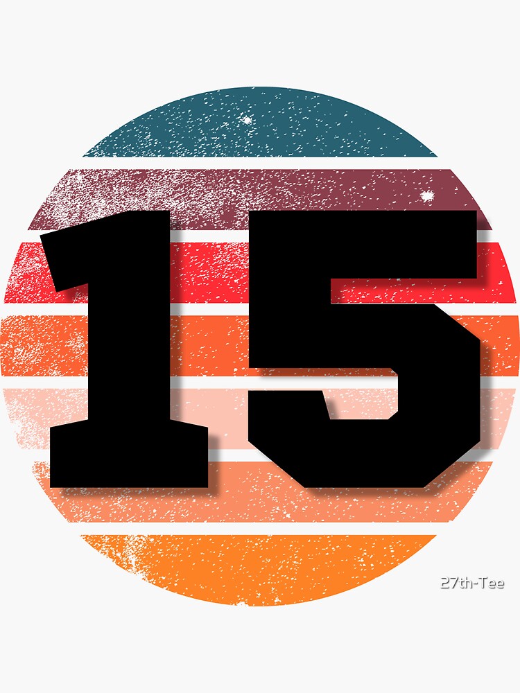 "15 Number Vintage Retro Sunset Fifteen Years Old Boy Girl Teen ...
